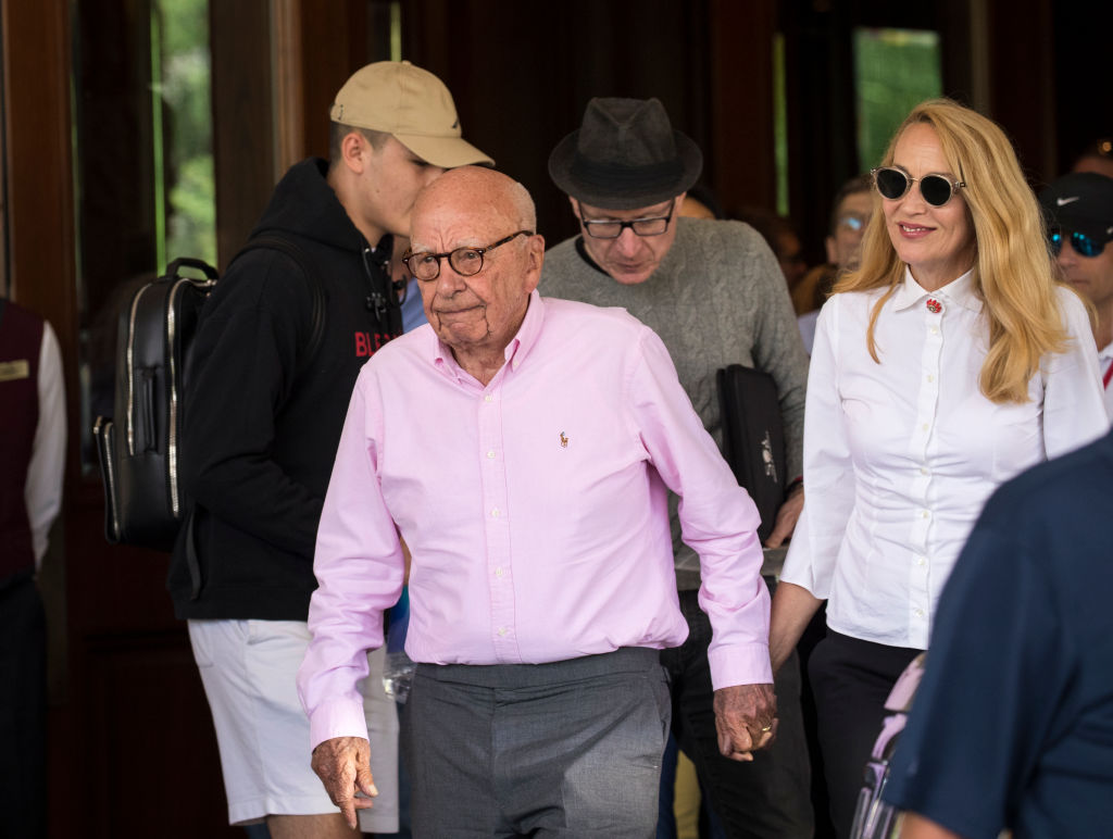 Rupert Murdoch, 87, hits the beach with doting wife Jerry Hall who was ...